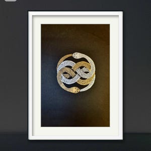 The Neverending Story "auryn" Magical Medallion Lino Print in Gold and ...
