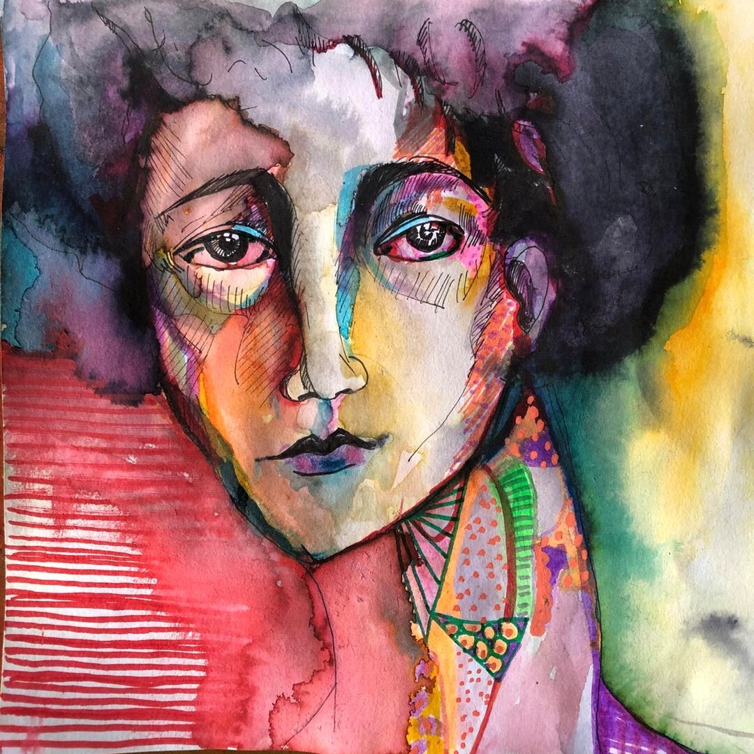 Fragile, Mixed Media Painting on Paper Created by Turkish Artist Tulin ...