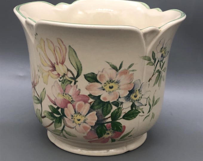 Vintage Royal Winton Ceramic Plant Pot, Edwardian Floral Design - Etsy