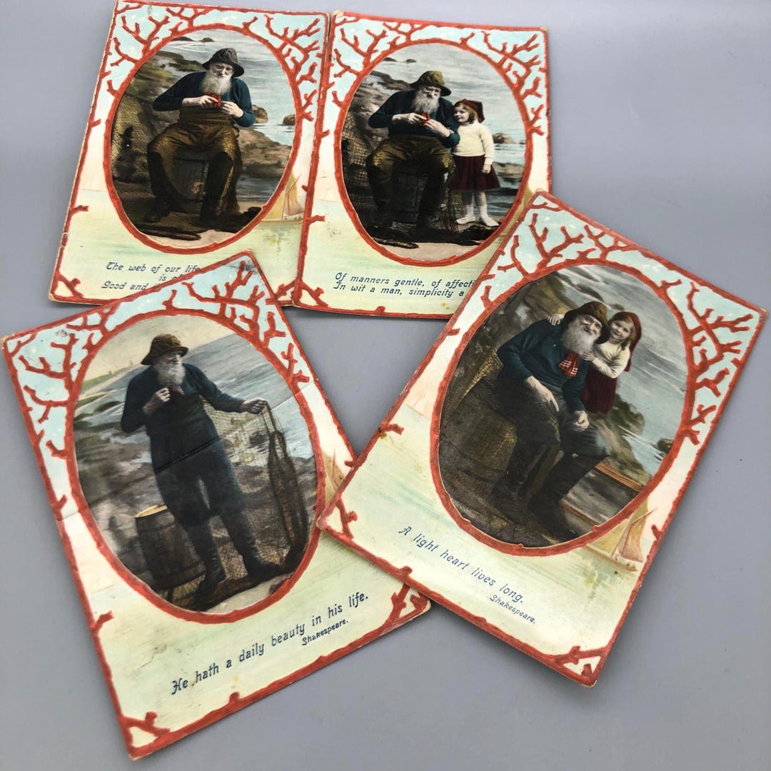 Set of Five Antique Postcards With Sailor Theme - Etsy