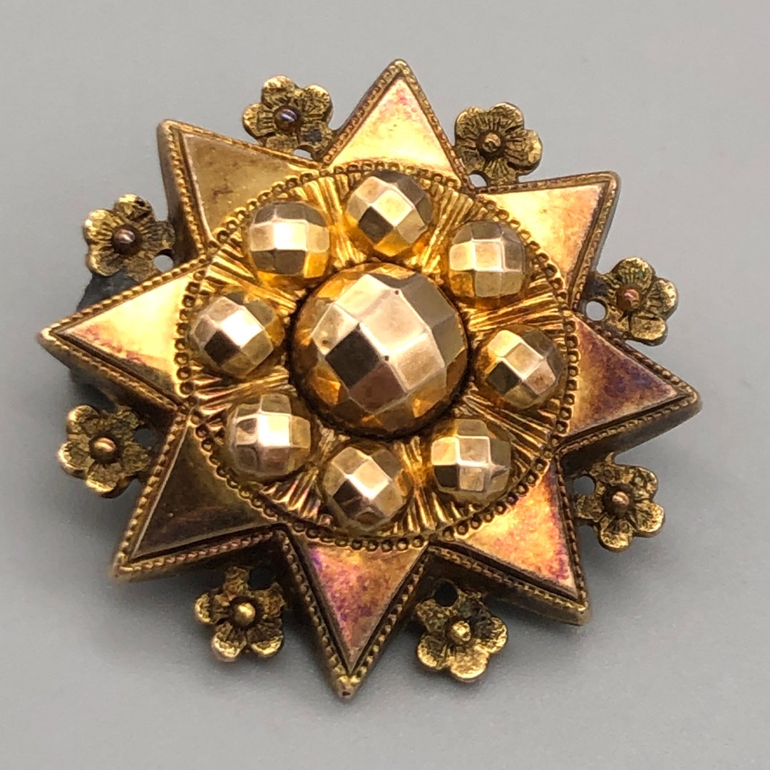 Striking Victorian Star Shaped Mourning Brooch With Locket Back - Etsy