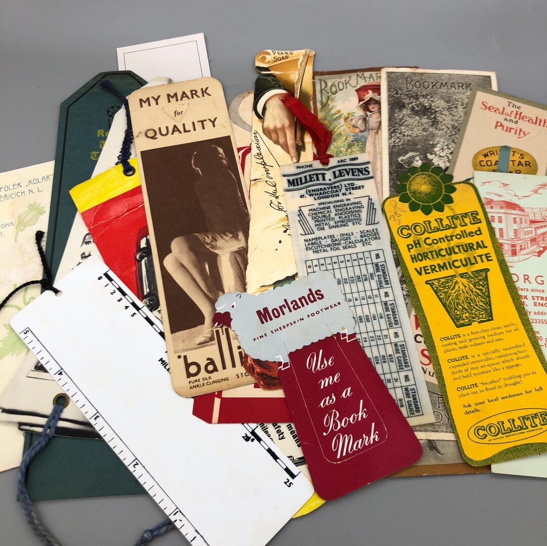 Vintage Advertising Bookmarks Including AA Pears Soap and India Tyres ...