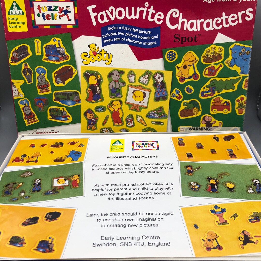 Vintage Fuzzy Felt ELC Favourite Characters Set Spot, Sooty and Thomas ...