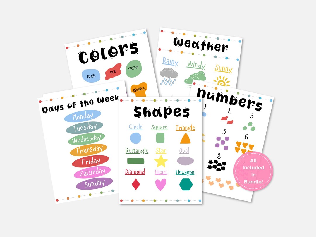 Learning, Counting, Shapes, Days of the Week, Colors- Polka Dot ...