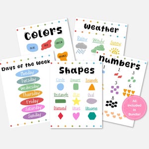 Learning, Counting, Shapes, Days of the Week, Colors- Polka Dot ...