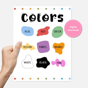 Polka Dot Color Chart Printable With Fun Blob Art Perfect for ...