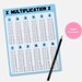 Blue Multiplication Chart for Elementary Students or for Homework ...