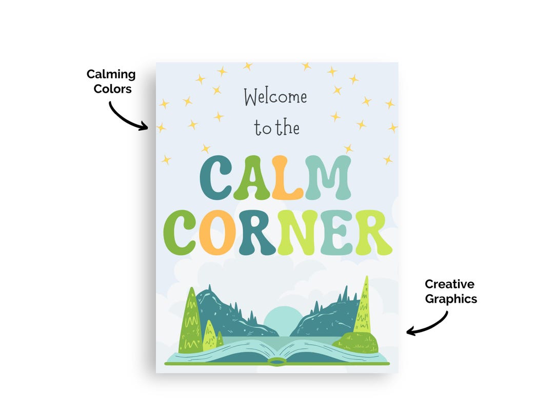 Calming Corner Printable Perfect for Reading Nooks, Classrooms, Home ...