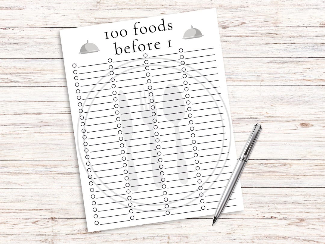 Baby's First Foods Chart: 100 Foods Tracker (PDF Download) - Etsy