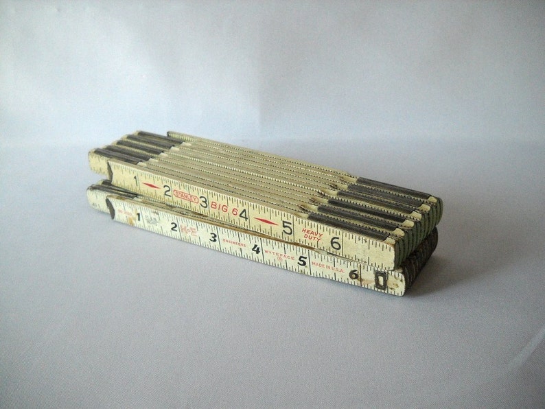 Vintage Ruler Vintage Folding Ruler Old School Tools Industrial Chic ...