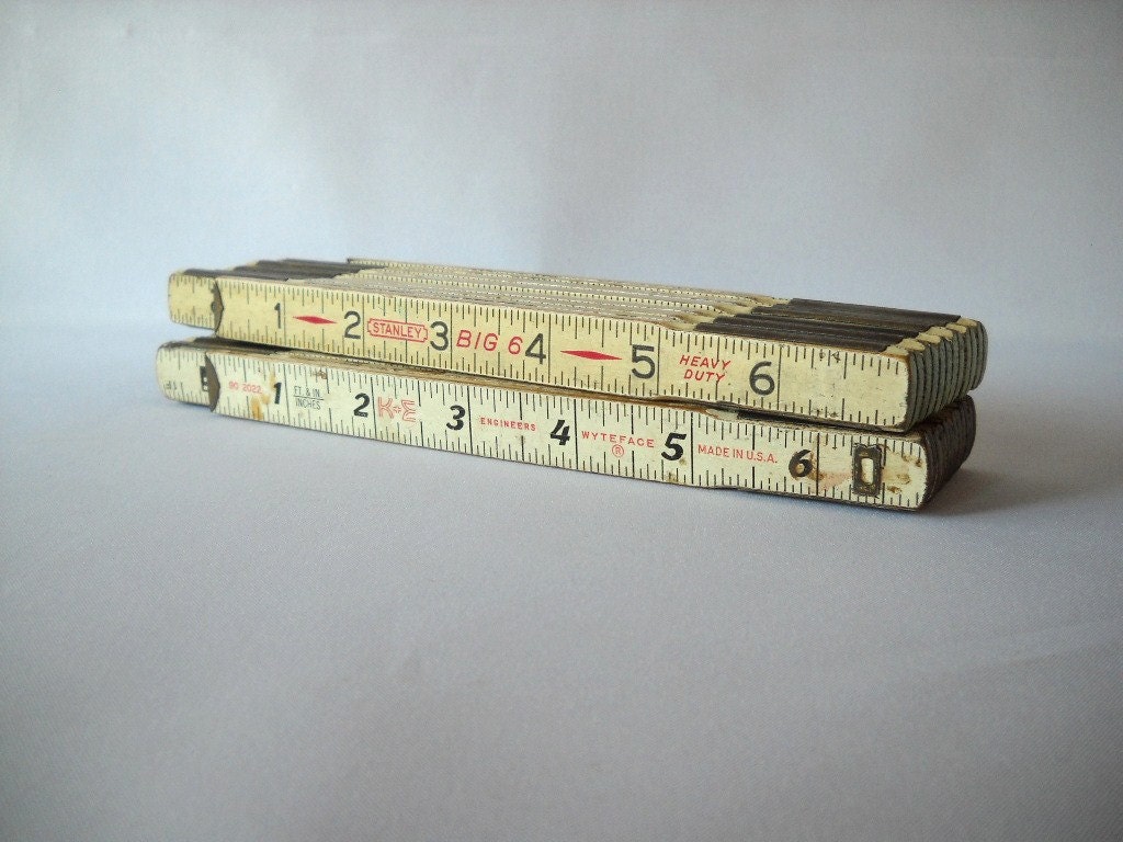Vintage Ruler Vintage Folding Ruler Old School Tools Industrial Chic ...