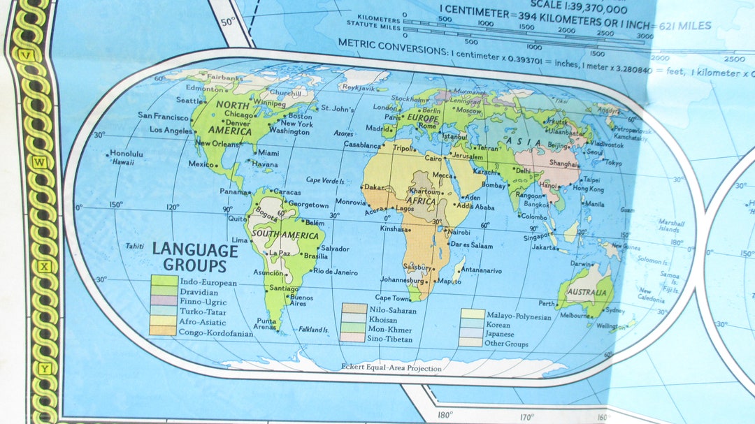 Vintage National Geographic World Map - 1981 Folding Ocean Floor Chart ...