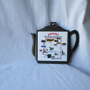 Vintage Cast Iron Trivet Arizona Souvenir Teapot Trivet - Etsy