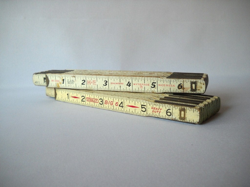 Vintage Ruler Vintage Folding Ruler Old School Tools Industrial Chic ...