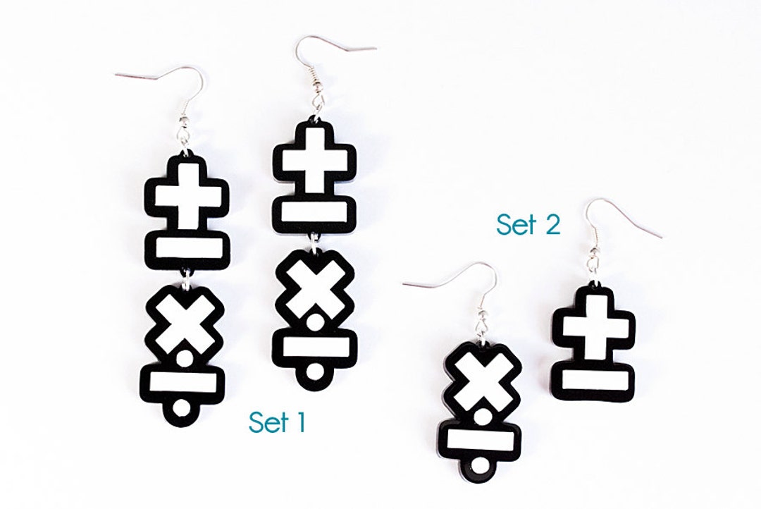 Math Symbol Earrings // Math Teacher Gift // Geeky // - Etsy