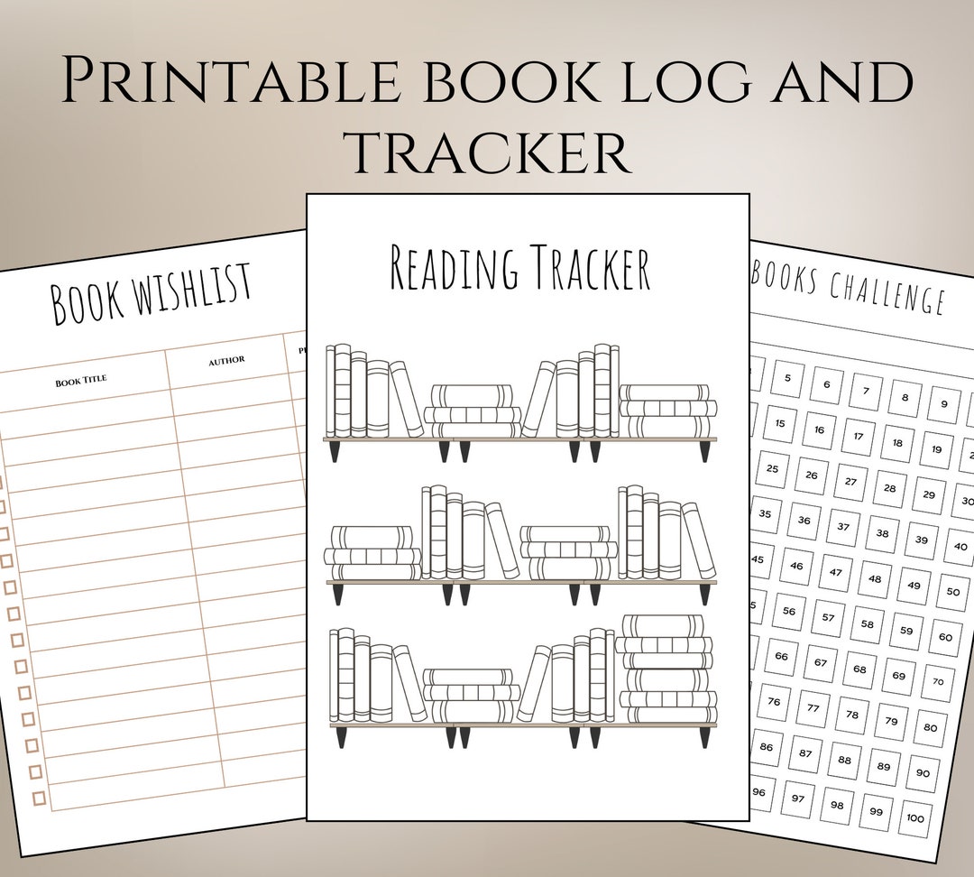 Printable Reading Log, Reading Tracker, Book Progress Tracker, Book ...