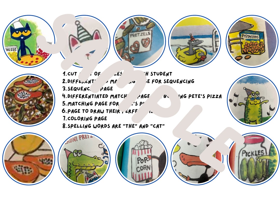 Pete the Cat and the Perfect Pizza Party Book Companion Differentiated ...