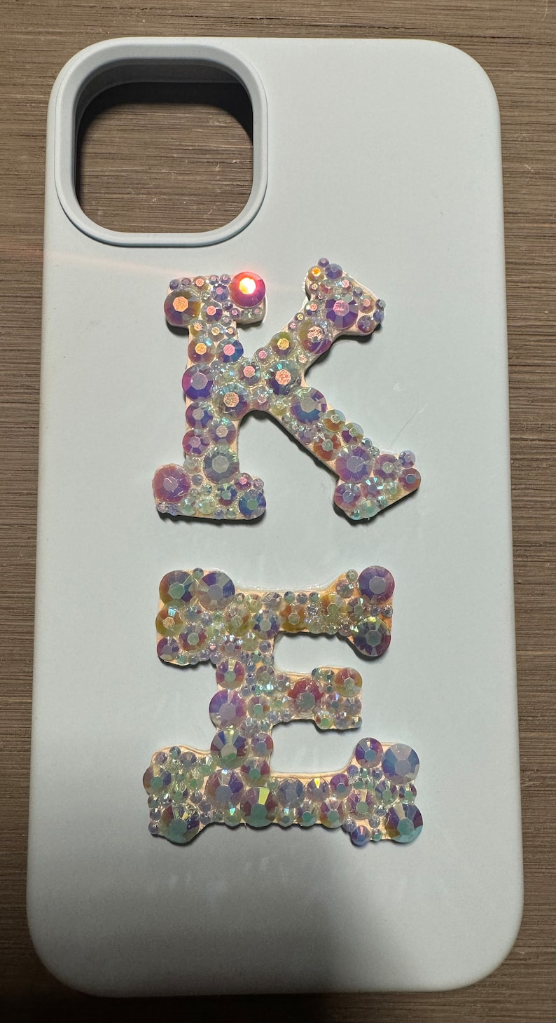 Bedazzled Custom Phone Case With Initials - Etsy