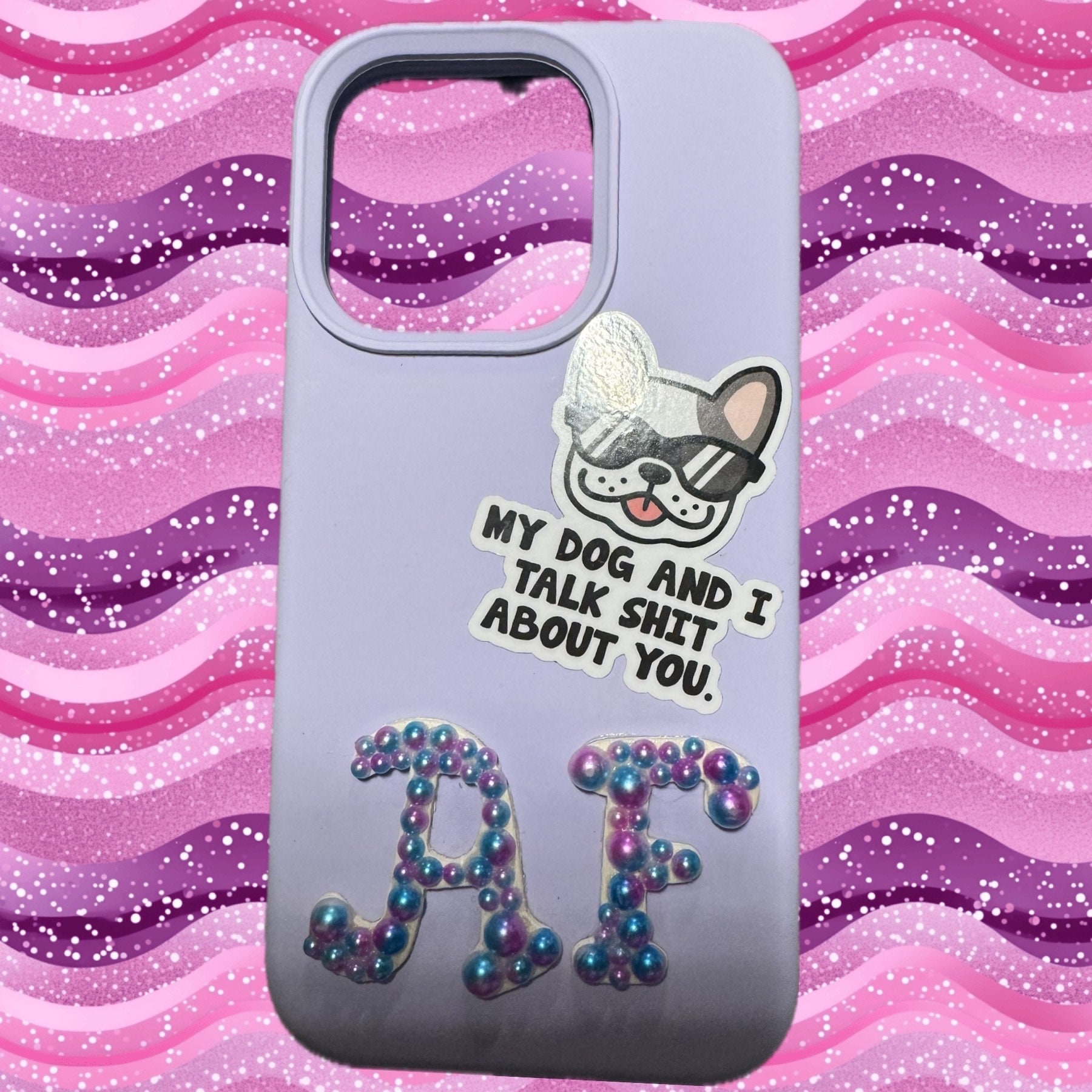 Bedazzled Custom Phone Case With Initials - Etsy