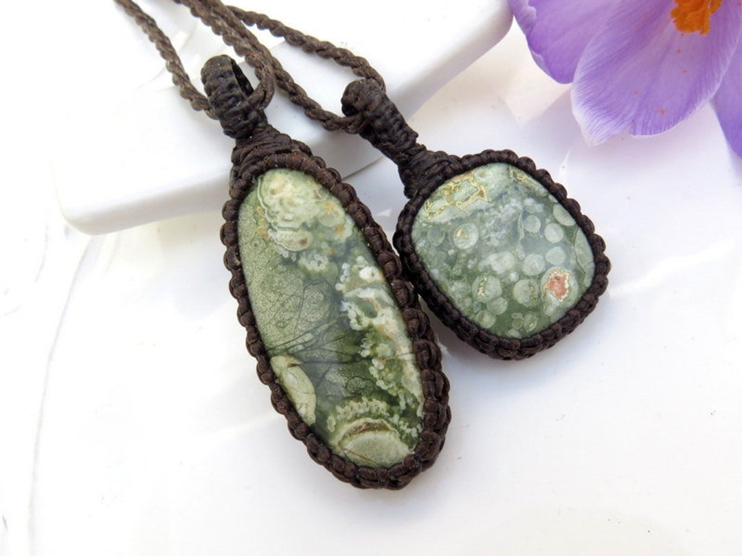 Earth Protector / Rainforest Jasper Necklace Set / Rhyolite Necklace ...