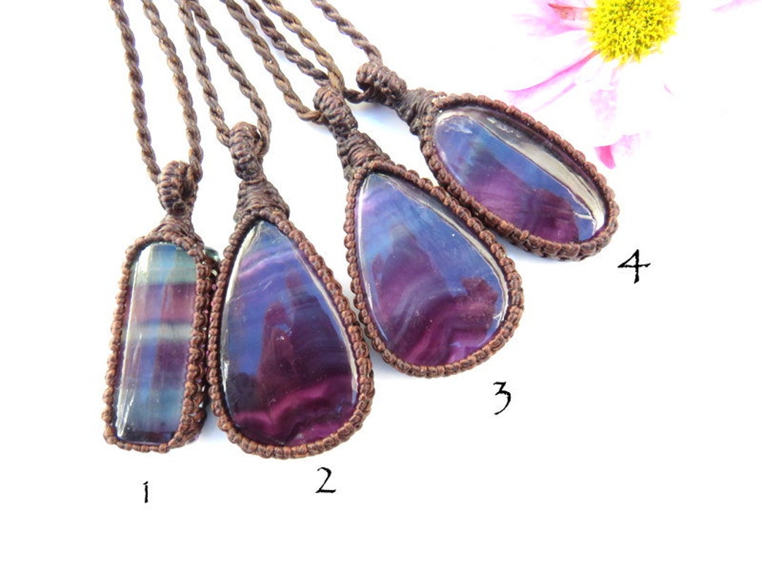 Fluorite Crystal Necklace, Fluorite Jewelry, Fluorite Gemstone ...