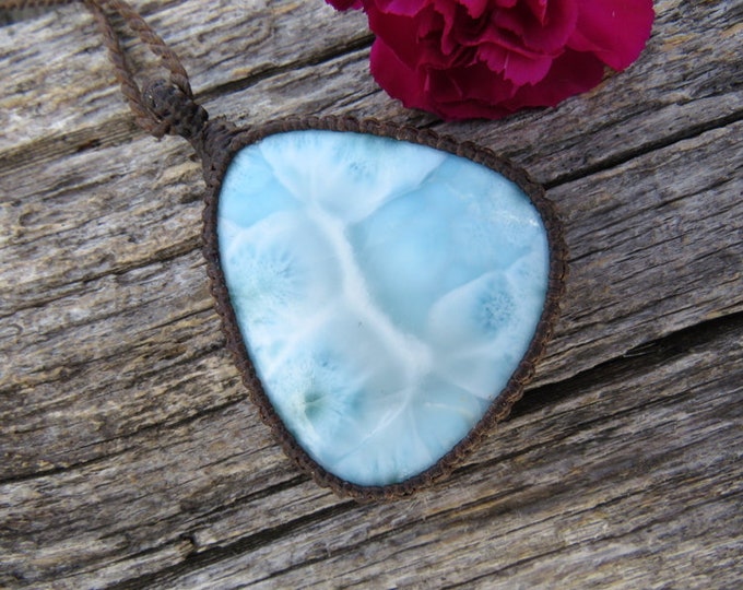 Peace Love and Serenity Larimar Gemstone Necklace Larimar - Etsy