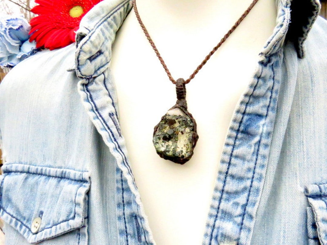 Green Garnet Crystal Necklace, Andradite Garnet Necklace, Green ...
