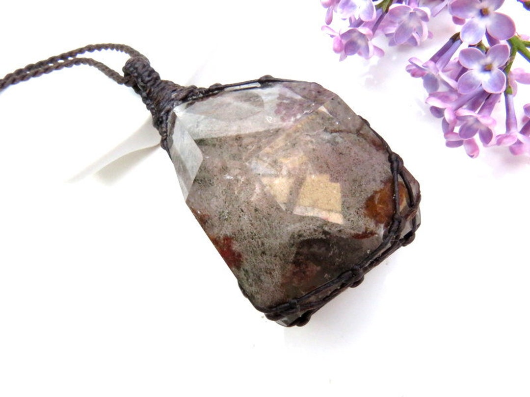 Shamanic Dream Quartz Crystal Macrame Necklace Shaman Stone - Etsy