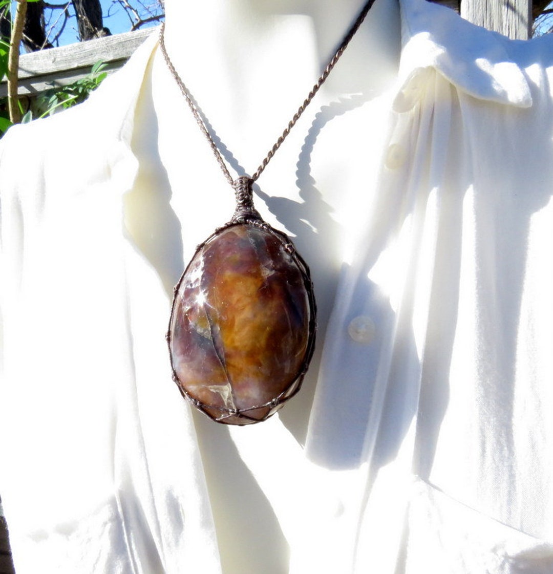 Violet Flame Agate Necklace, Agate Jewelry, Agate Necklace, Purple ...