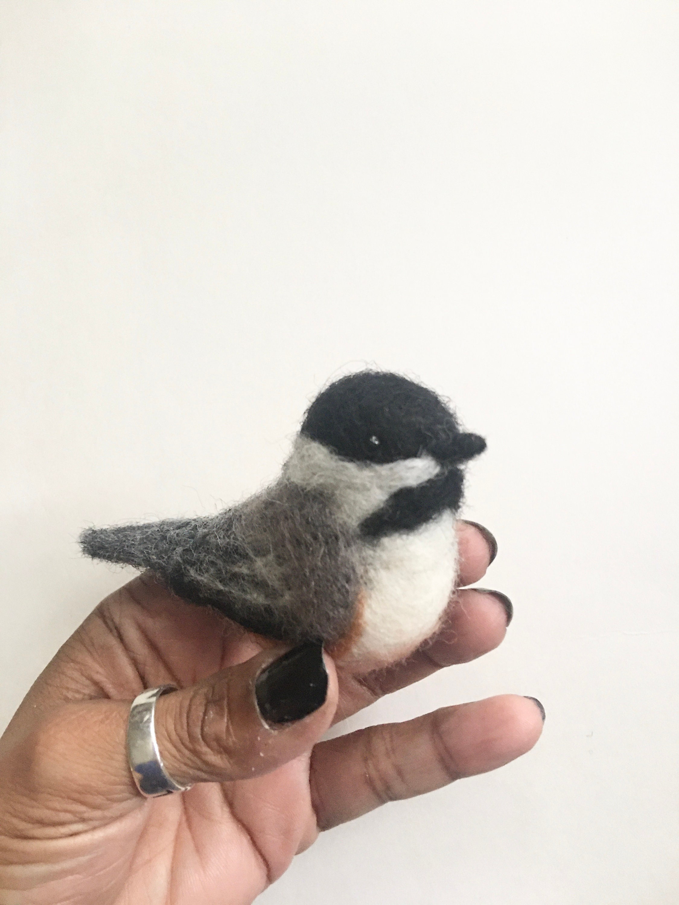 Needle Felted Black-capped Chickadee MADE TO ORDER - Etsy