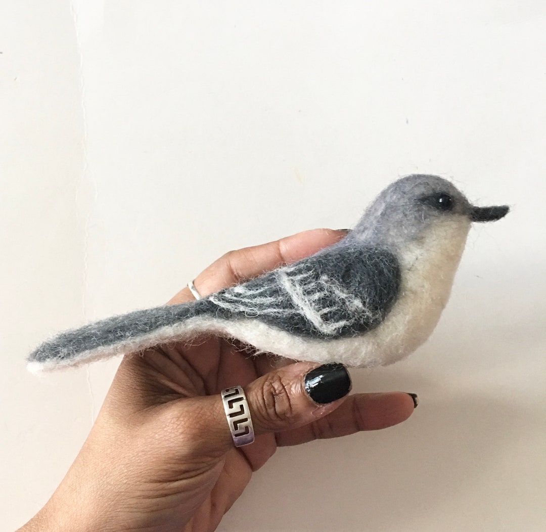 Needle Felted Mockingbird MADE TO ORDER - Etsy