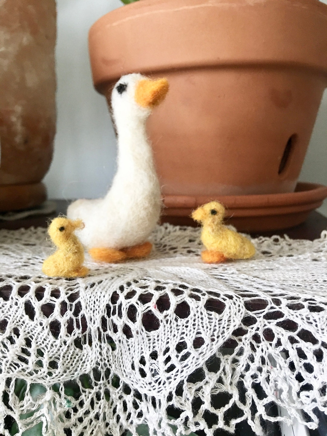 Needle Felted Goose and Goslings MADE TO ORDER - Etsy