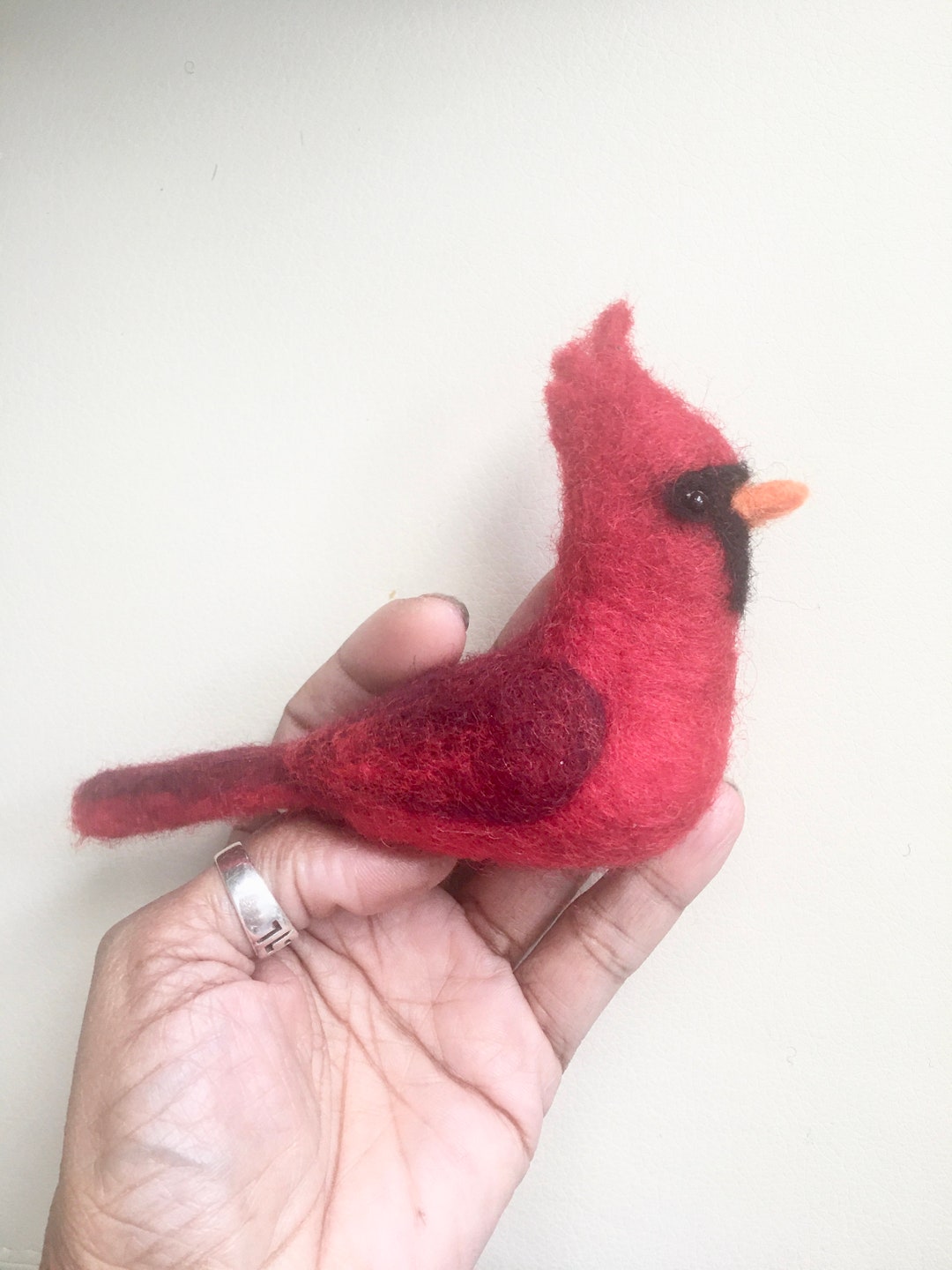 Needle Felted Male Northern Cardinal MADE TO ORDER - Etsy