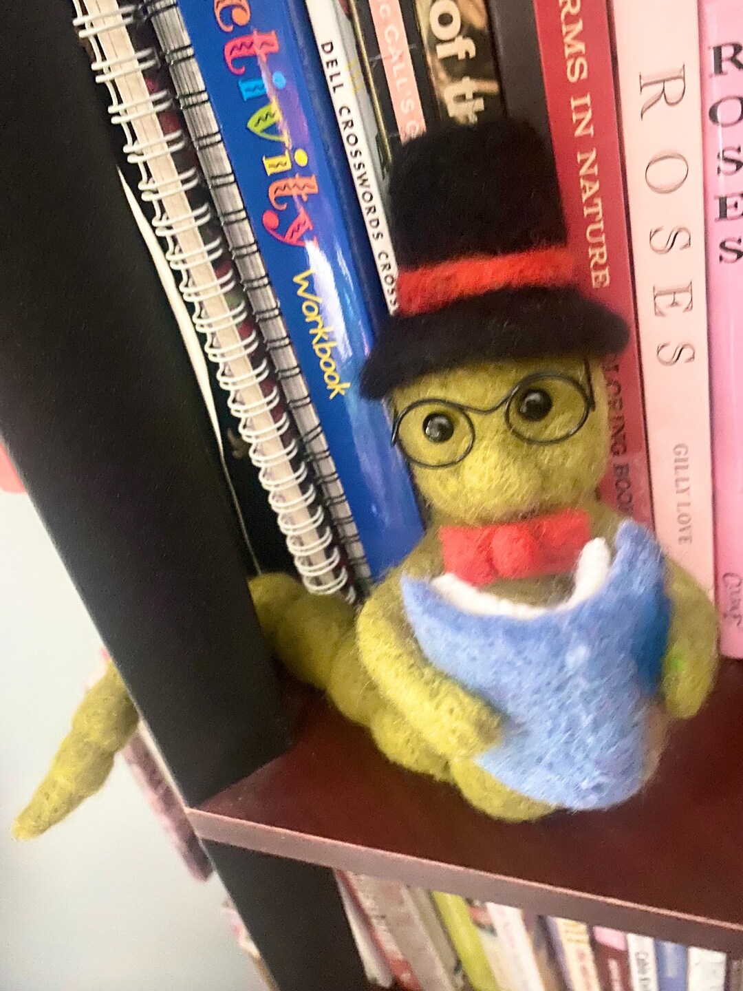 Wilbur the Needle Felted Bookworm READY TO SHIP - Etsy