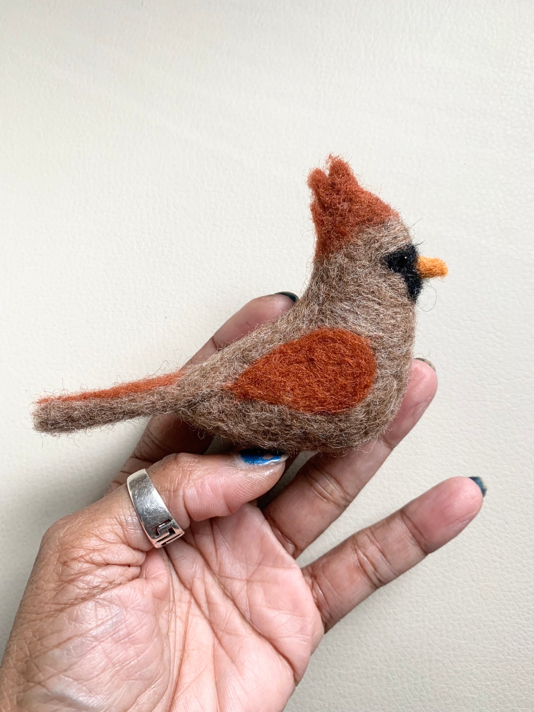 Needle Felted Female Cardinal MADE TO ORDER - Etsy