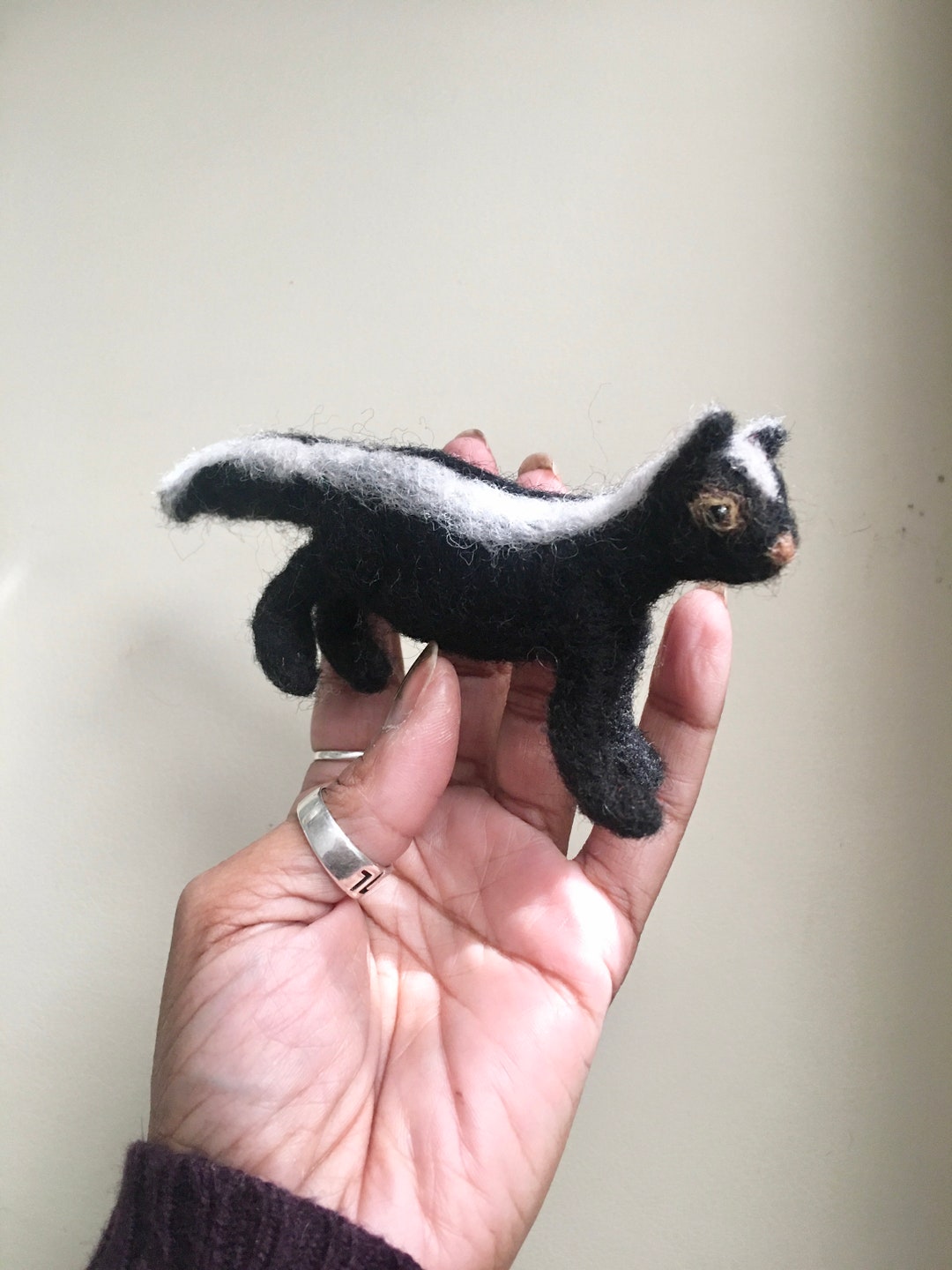 Needle Felted Skunk MADE TO ORDER - Etsy