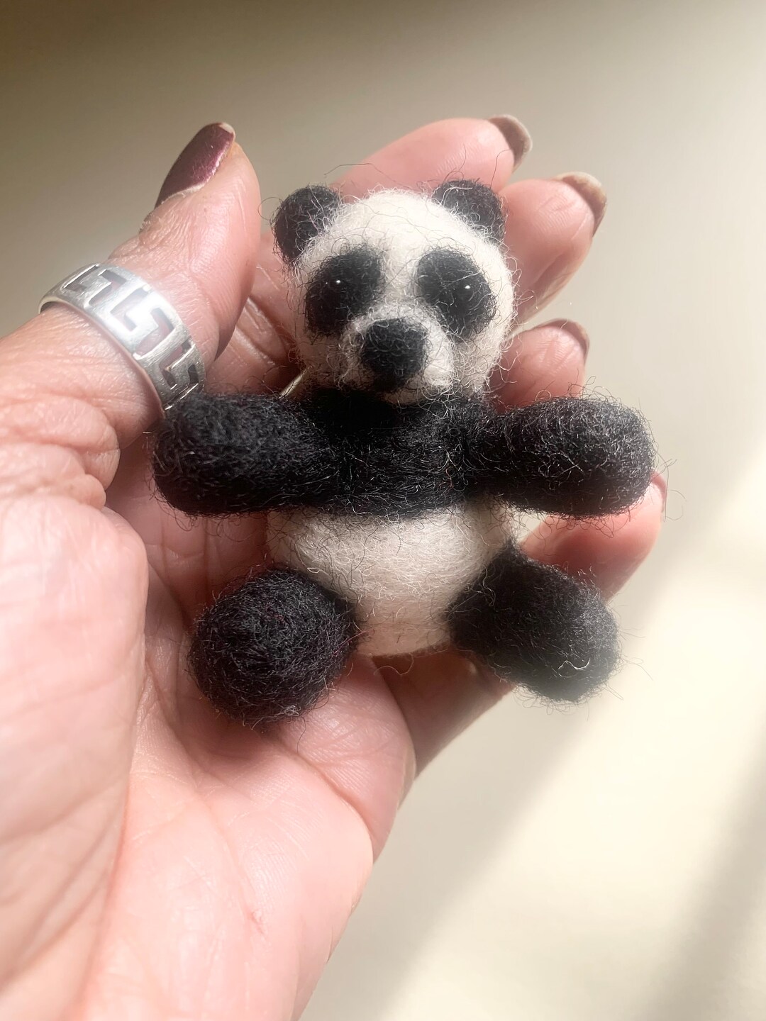 Needle Felted Panda MADE TO ORDER - Etsy