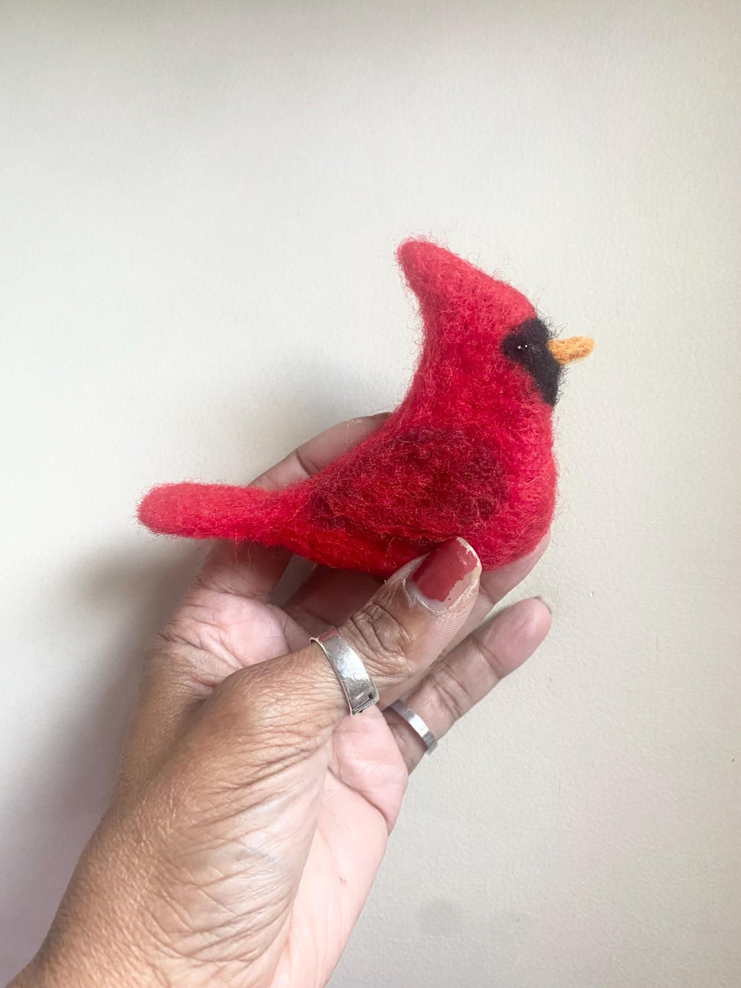 Needle Felted Male Cardinal MADE TO ORDER - Etsy