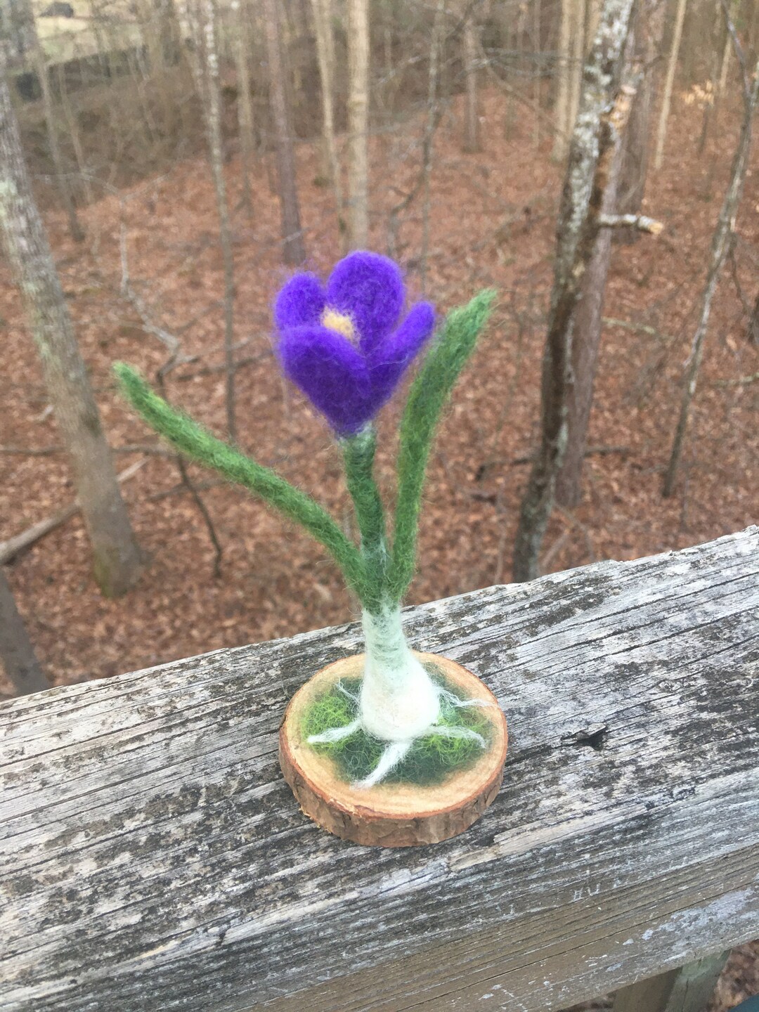 Miniature Felted Crocus Flower Plant Realistic Needle Felting - Choose ...