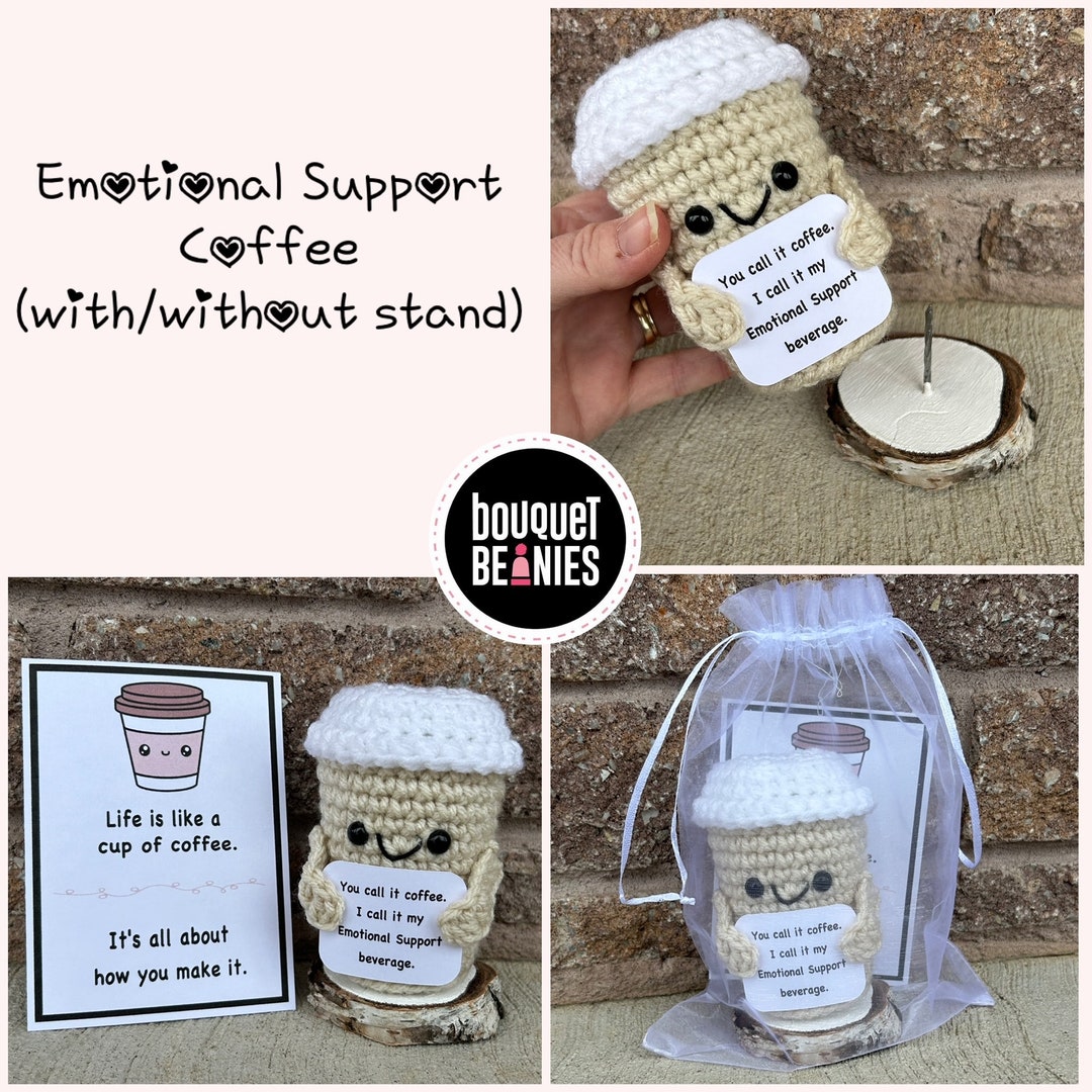 Emotional Support Coffee, Coffee Gift, Coffee Stuffed Animal, Coworker ...