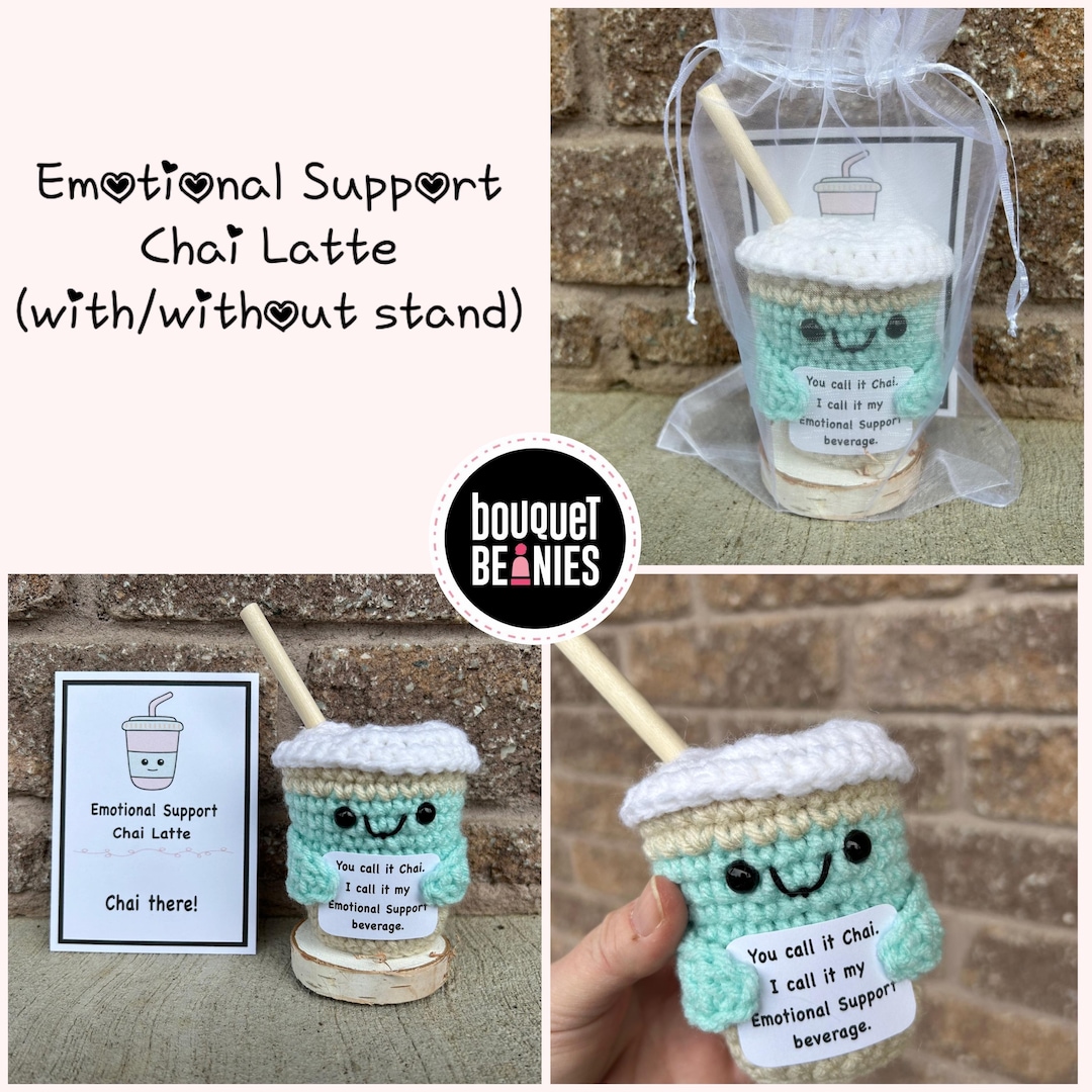 Emotional Support Chai Latte, Coffee Gift, Coffee Stuffed Animal ...