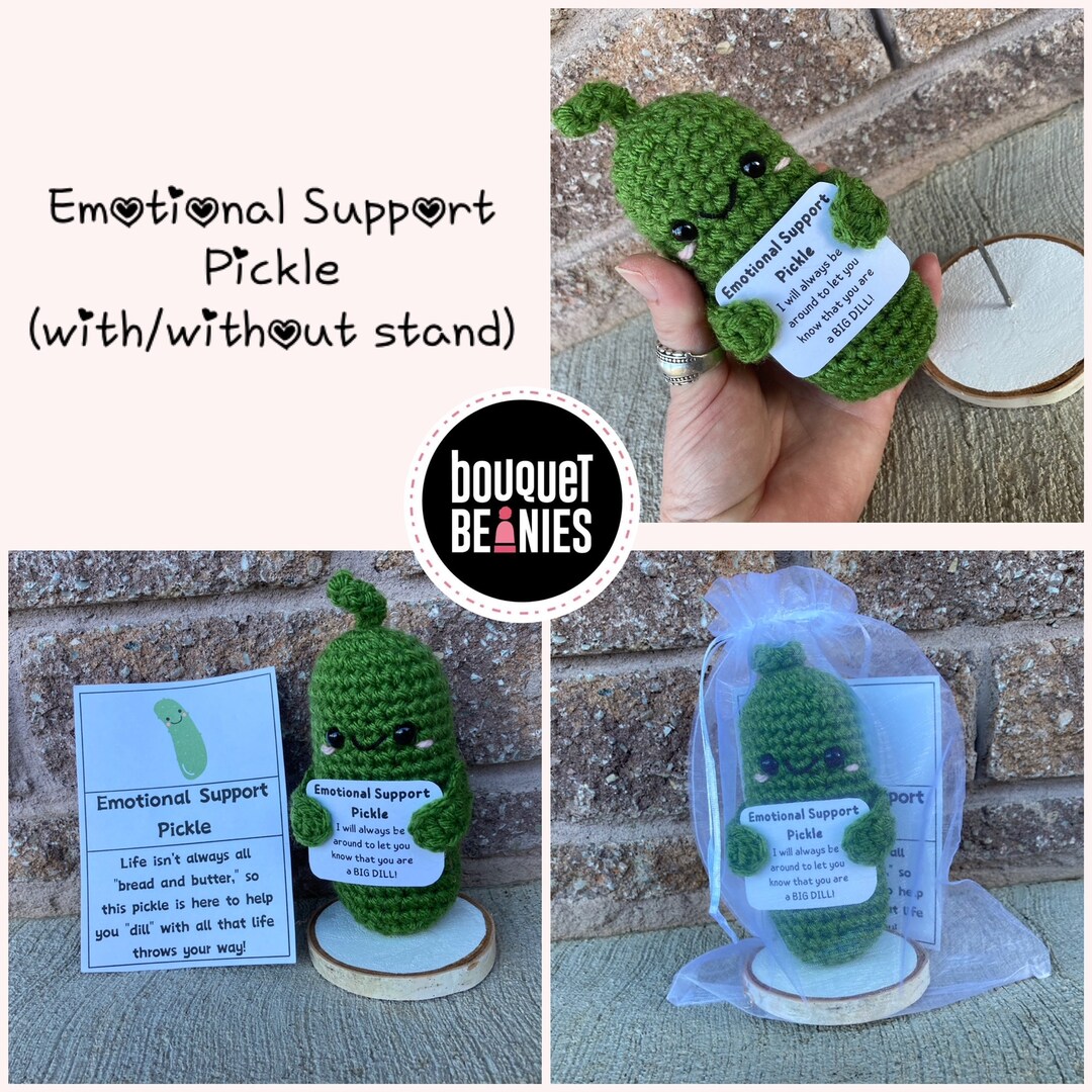 Emotional Support Pickle, Pickle Gifts, Pickle Stuffed Animal, Coworker ...