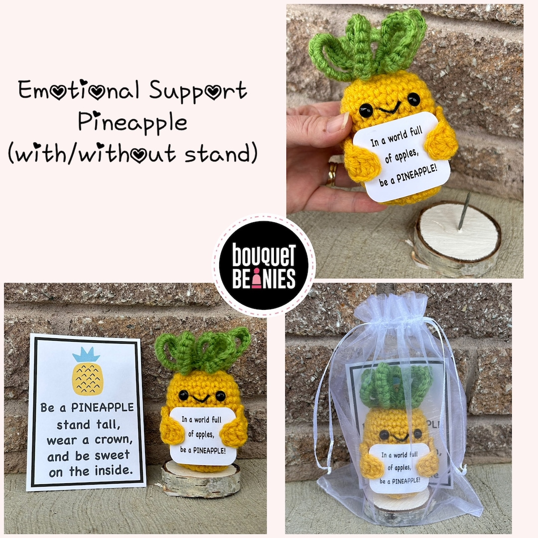 Emotional Support Pineapple, Pineapple Gifts, Pineapple Stuffed Animal ...