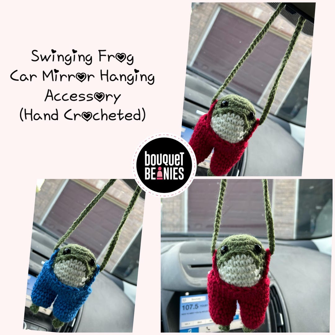 Emotional Support Frog, Car Mirror Hanging Accessories, Car Decor, Frog ...