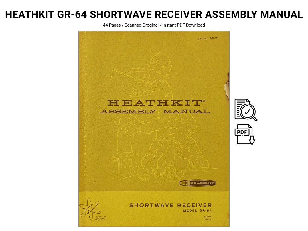 Heathkit GR-64 Shortwave Receiver Assembly Manual PDF – Vintage Radio ...