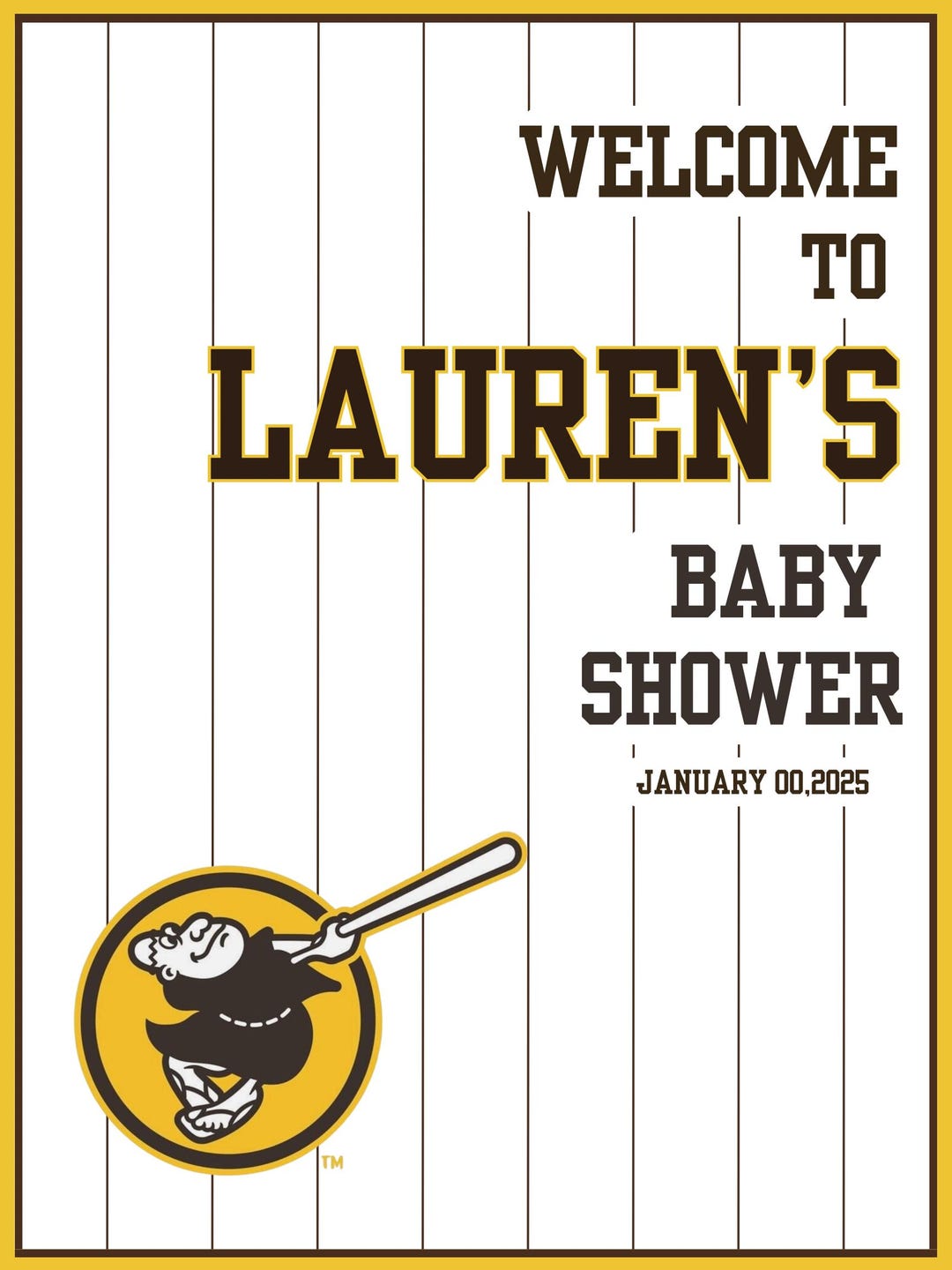 San Diego Padres Ticket Style Birthday Invitation Template - Etsy