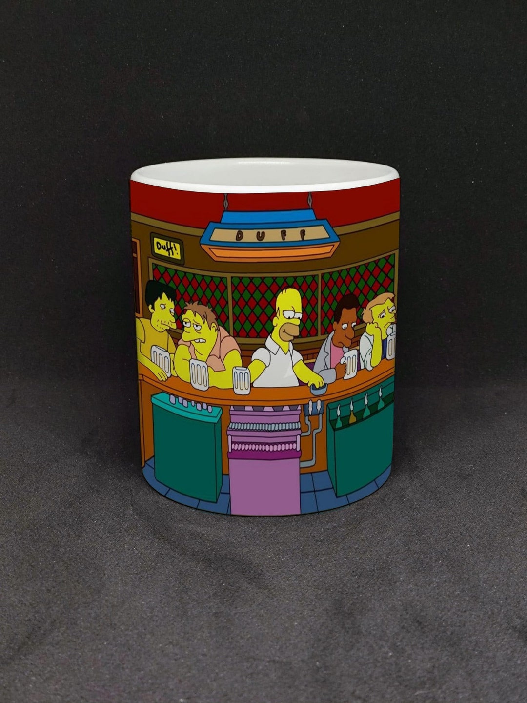Simpsons Mug - Homer, Barney, Lenny, Carl Sitting in Moes Tavern in ...