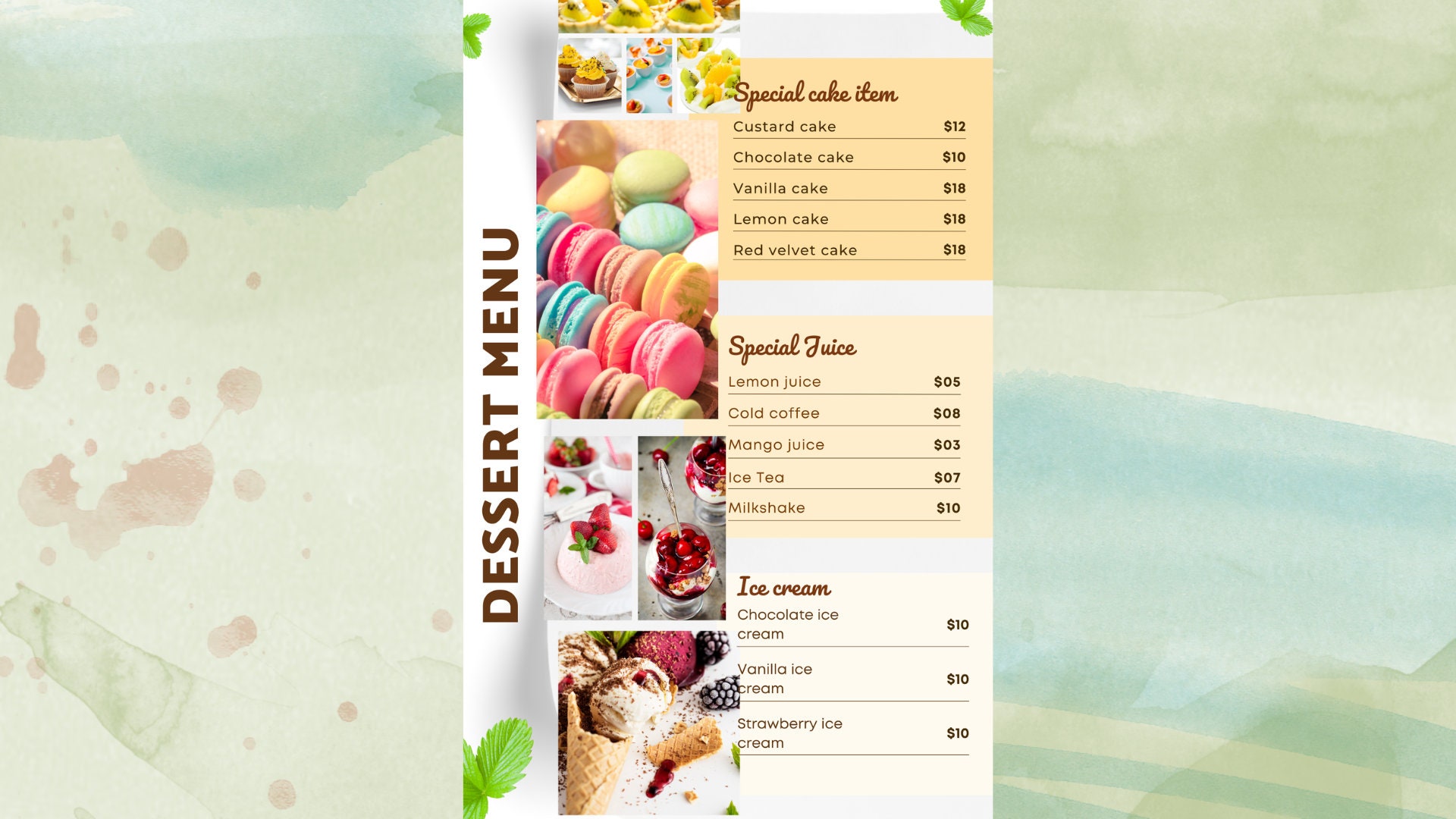 3 Professional Modern Food Menu Template CANVA - Etsy