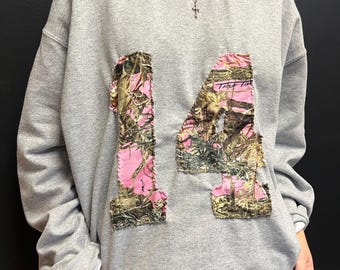 Camo Numbered Patchwork Crewneck - Etsy