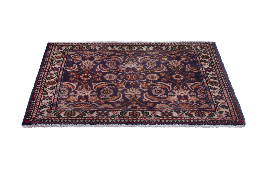 3x2 Vintage Mini Rug, Blue Turkish Small Area Rug, Boho Anatolian ...